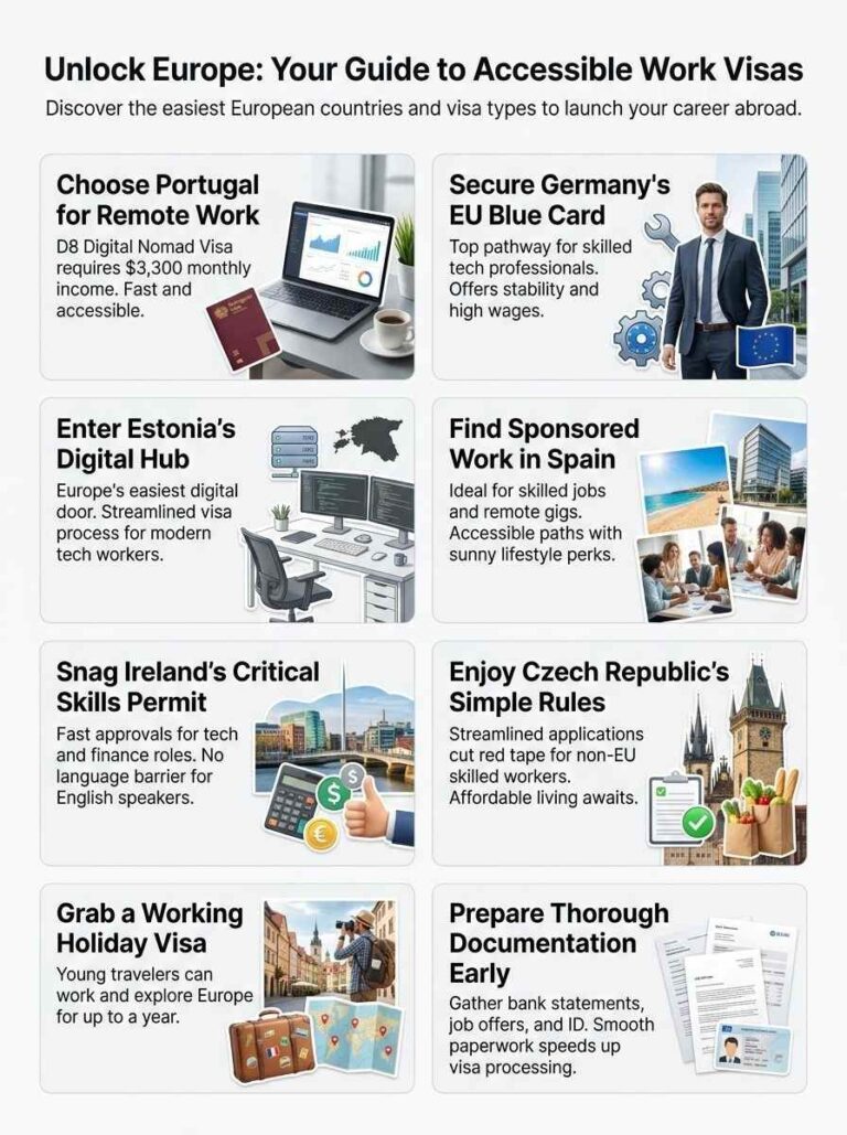 Europe Work Visa Guide: Most Accessible Countries in 2026